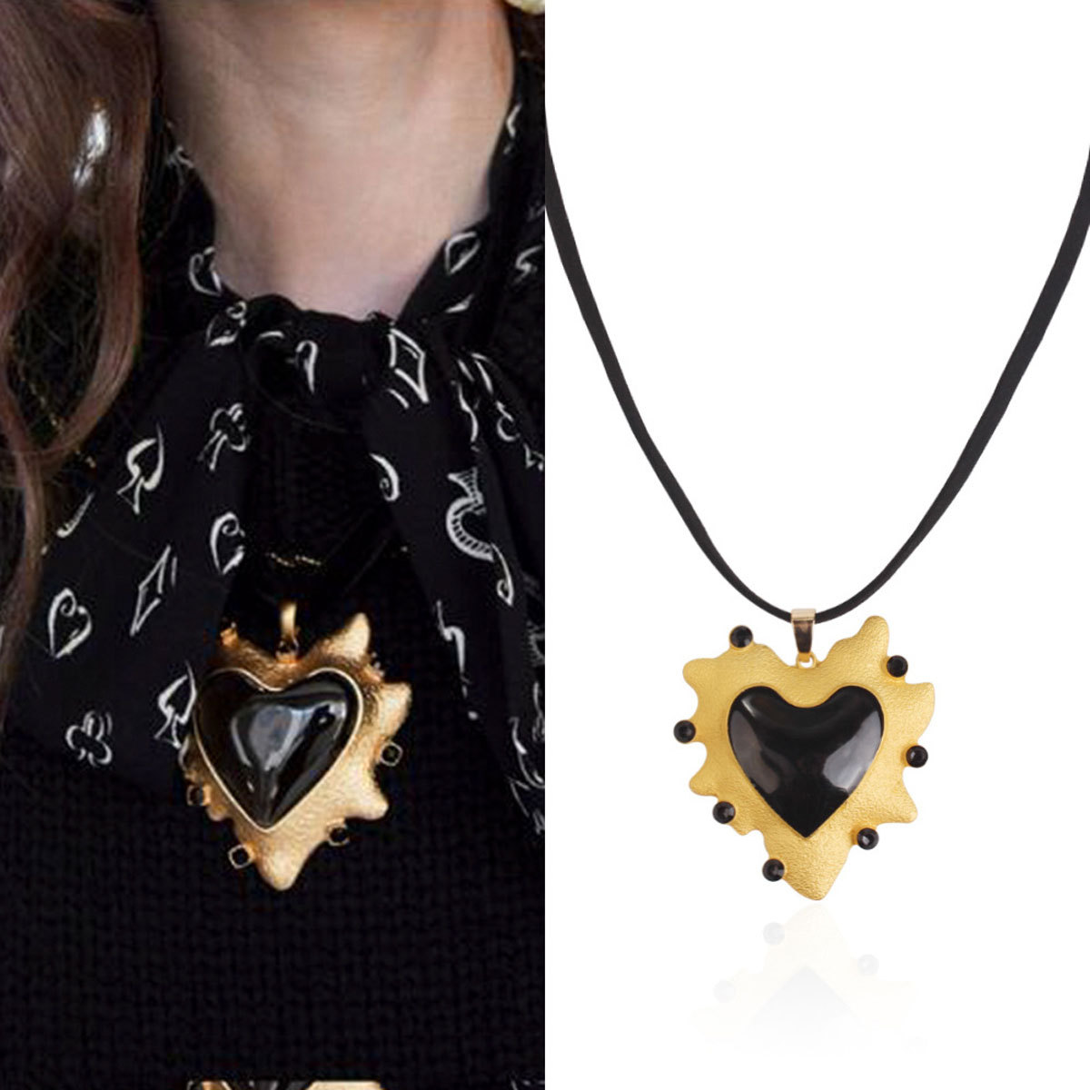 Alloy Two-tone Electroplating Peach Heart Necklace Ladies - CJdropshipping Alloy Two-tone Electroplating Peach Heart Necklace Ladies - CJdropshipping