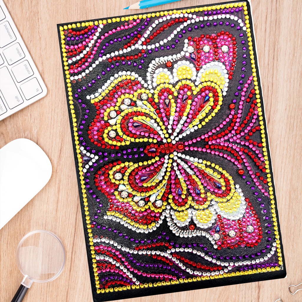 5d Diamond Painting Notebook Butterfly Shaped Diamond Part - CJdropshipping