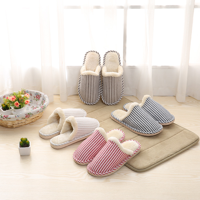 Winter slippers indoor home heating cotton slippers couple floor spring ...