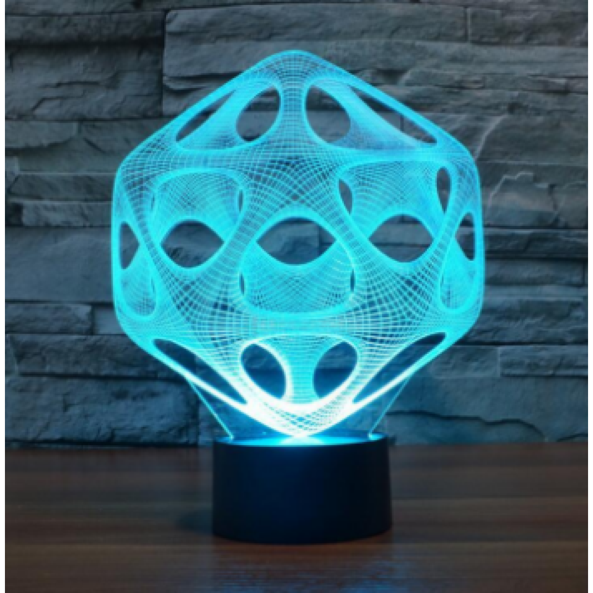 Abstract 3D Light 7 Color Touch Controlled LED Visual Lamp Gift ...