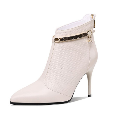Pointed Back Zipper Stiletto High Heel Women's Boots - CJdropshipping