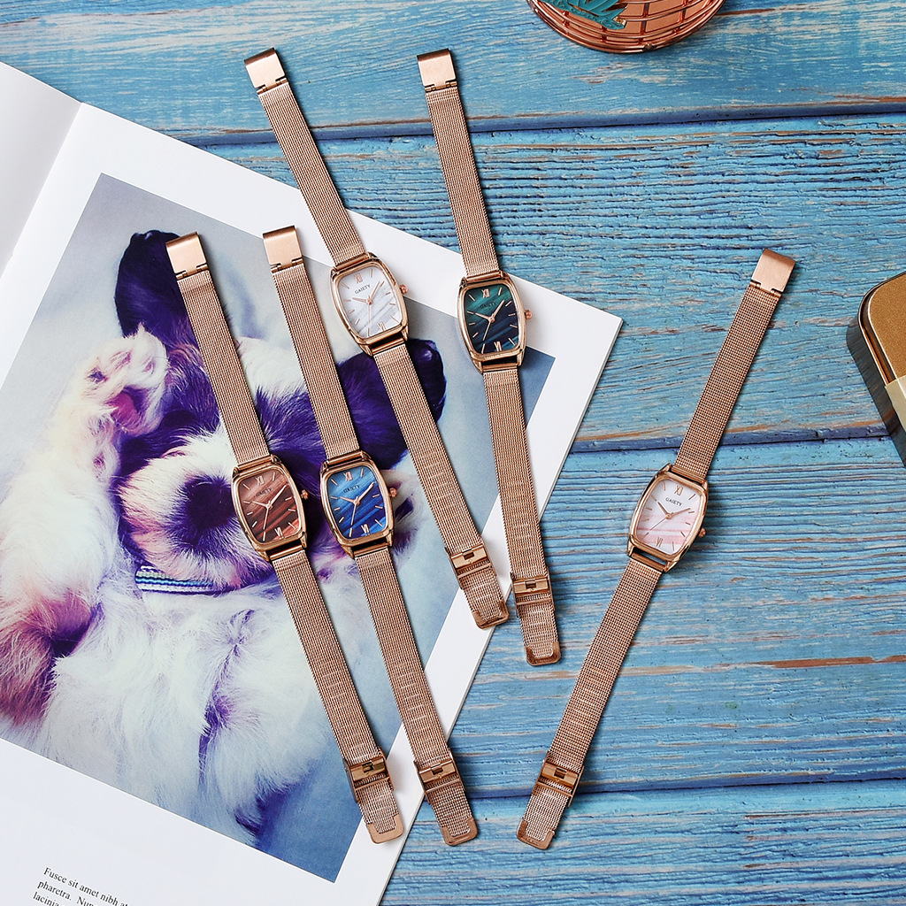 Simple Quartz Mesh Band Square Head Watch - CJdropshipping