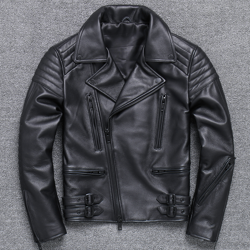 Fashion Men's Leather Diagonal Zipper Jacket - CJdropshipping