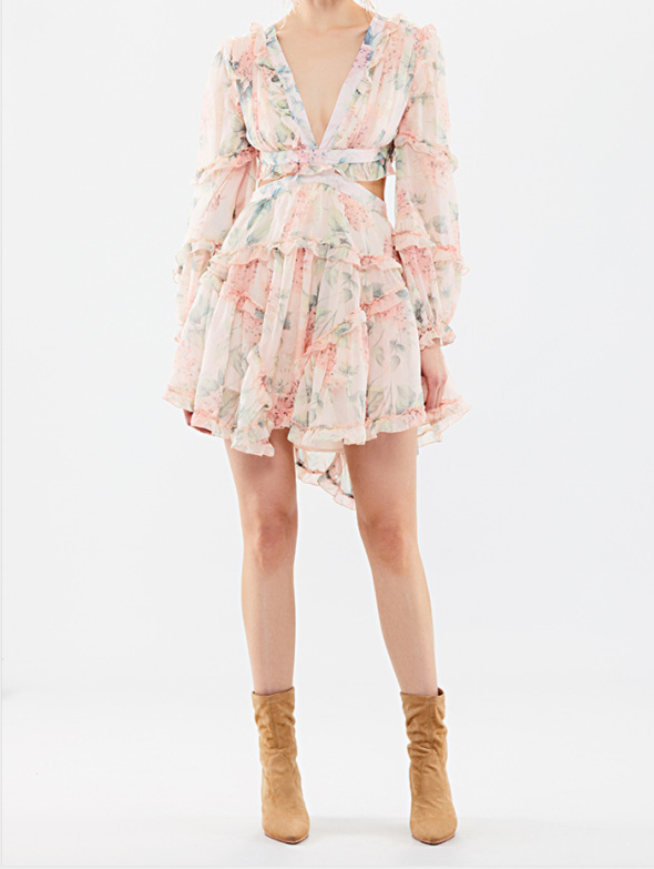 Lantern sleeve streamer dress - CJdropshipping