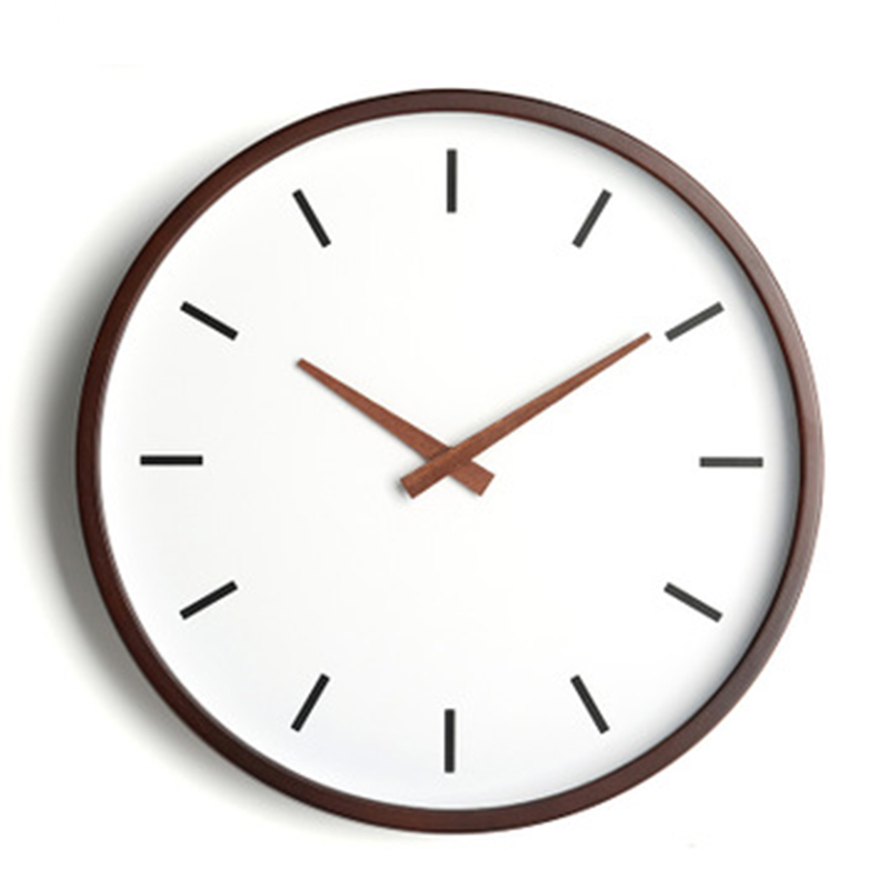 Wall clock solid wood Nordic modern simple clock - CJdropshipping
