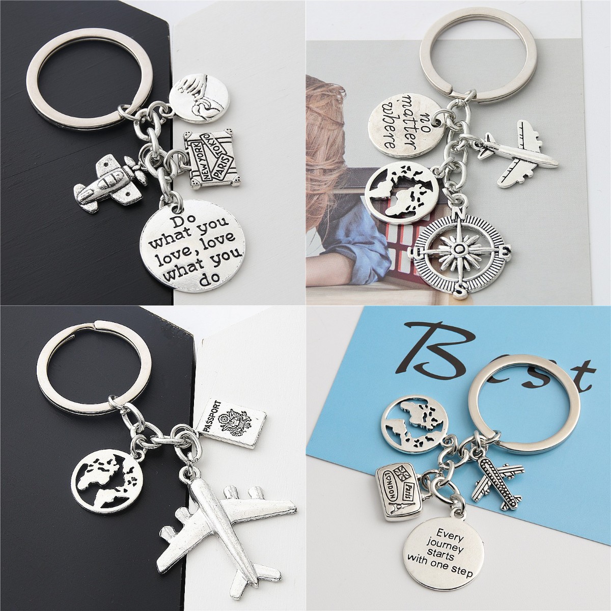 Fashion Travel Scenery Suitcase Key Chain - CJdropshipping