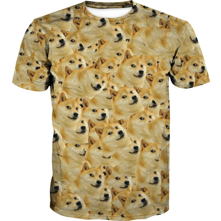 Round Neck Cartoon Short Sleeve Digital Printing - CJdropshipping
