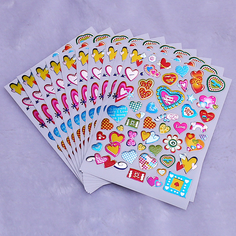 Heart Reward Stickers Gilding Waterproof Laser Plastic - CJdropshipping