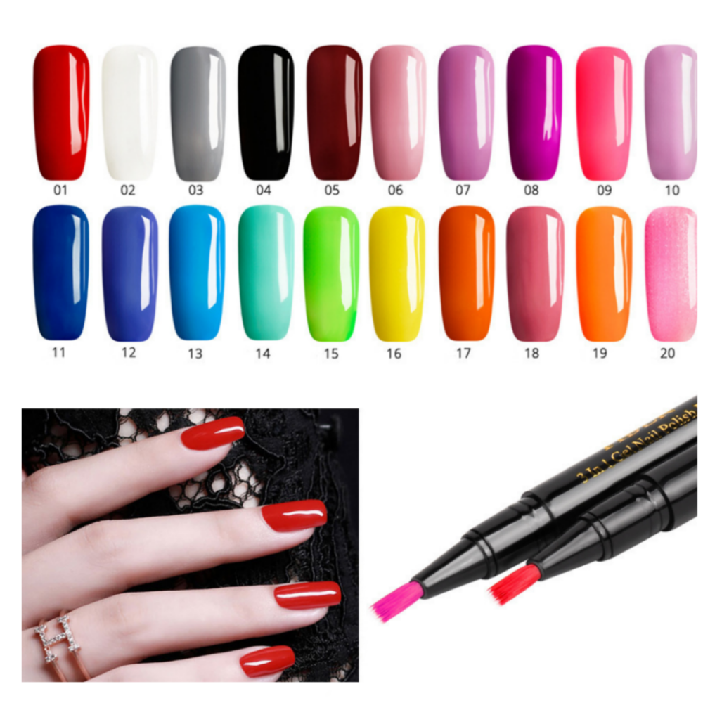 One-step Gel Nail Polish Pen 20-color Series - CJdropshipping