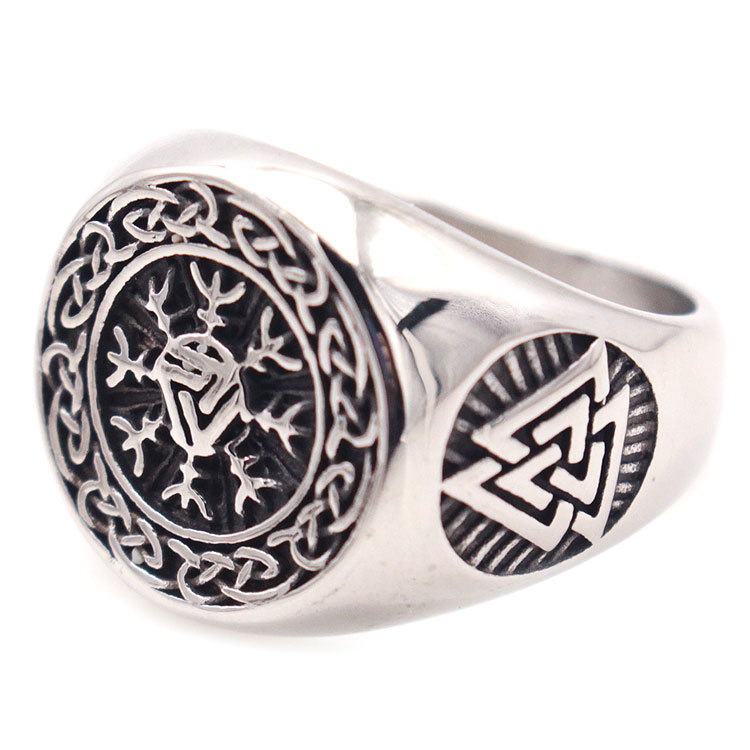 Viking Round Harpoon Stainless Steel Ring - CJdropshipping