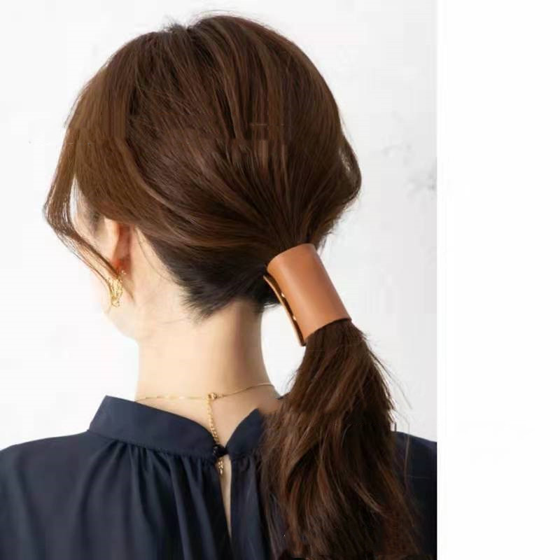 Faux Leather Simple Ring Hairpin Hairpin - CJdropshipping