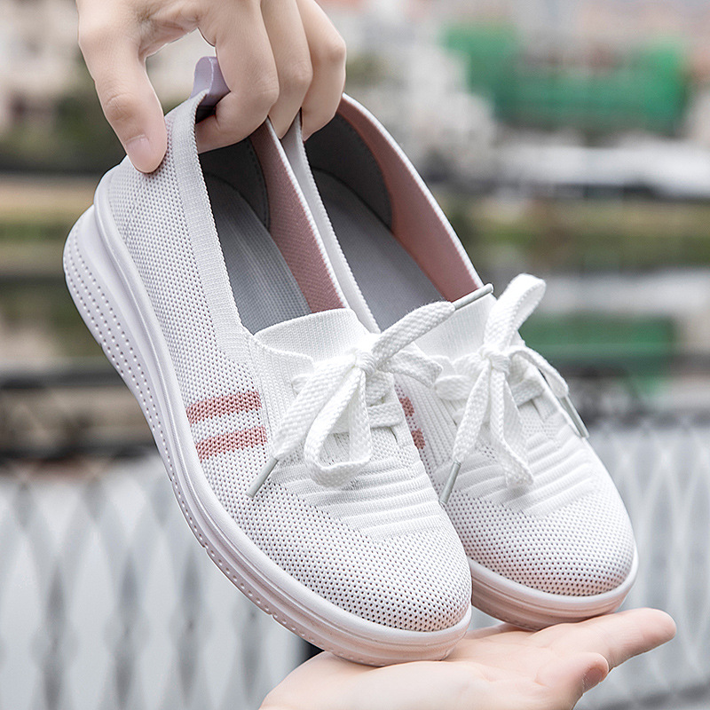 Lightweight Breathable Soft Bottom White Shoes Lazy - CJdropshipping