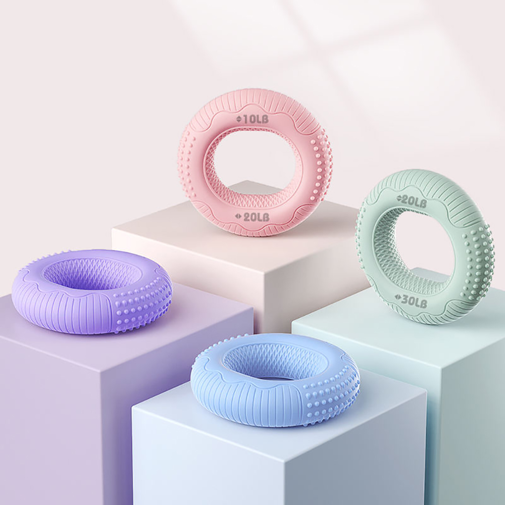 Silicone Adjustable Hand Grip Arm Strength Exercise Gripping Ring ...