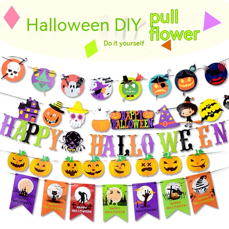 Halloween Party Decorations Halloween Triangle Hanging Flag ...