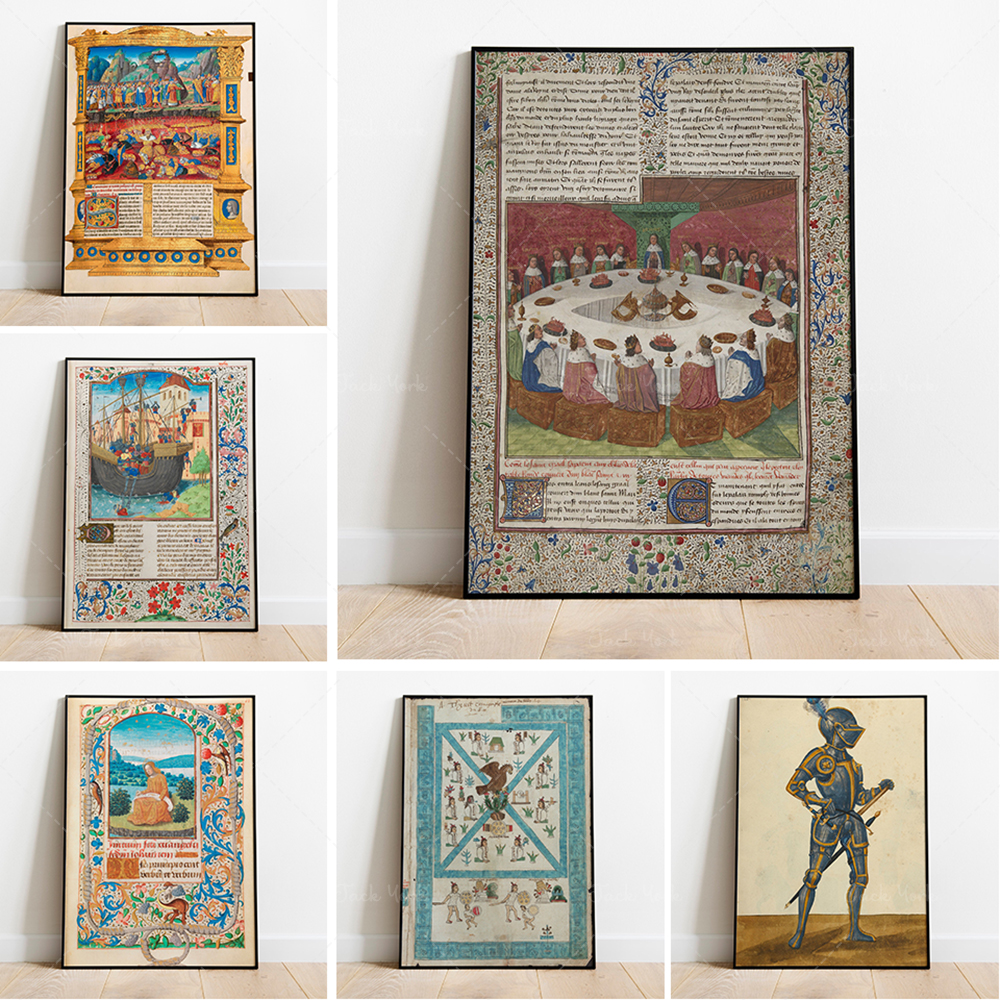 Medieval Irish History Battle Knight Sea Wall Art Decoration Canvas ...