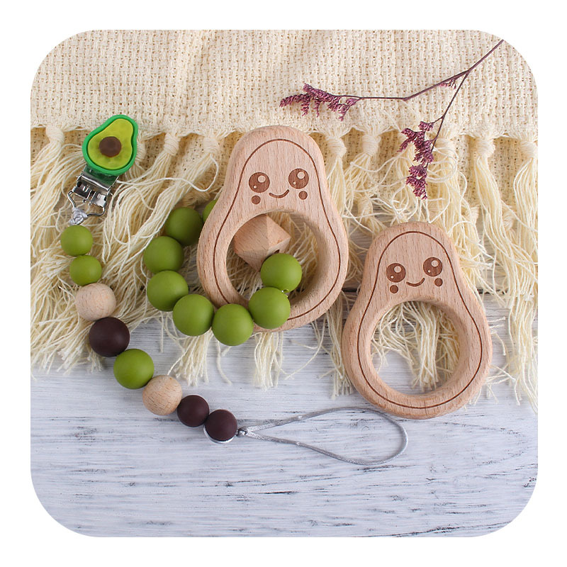 New Cartoon Avocado Pacifier With Beech Toy - CJdropshipping