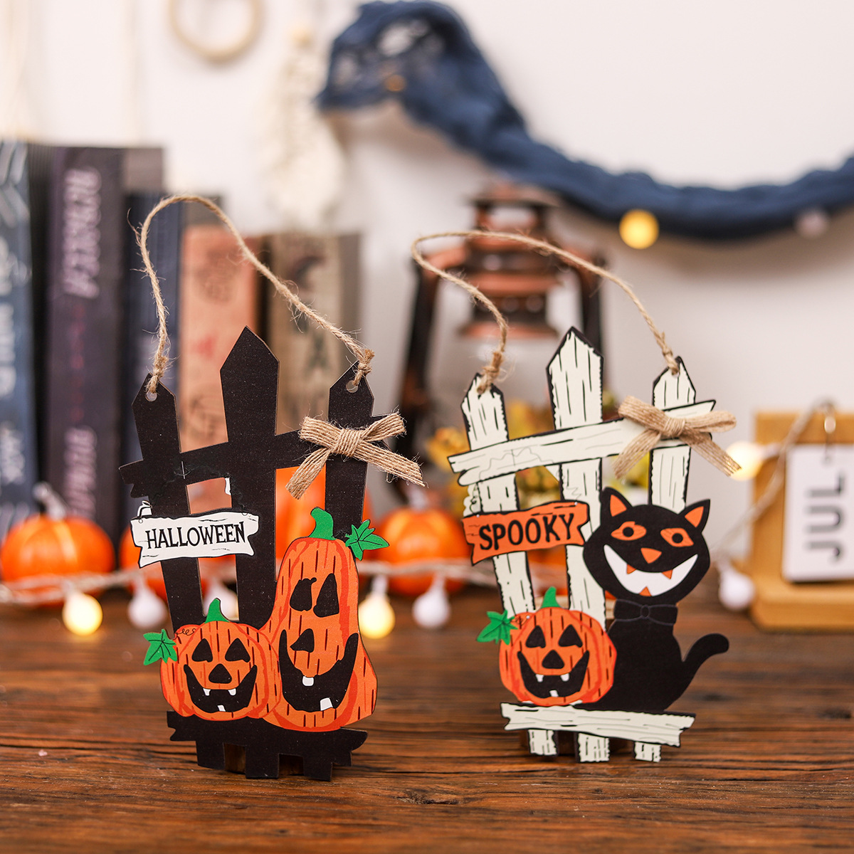 Halloween Black Cat Fence Door Decorations Hanging - CJdropshipping