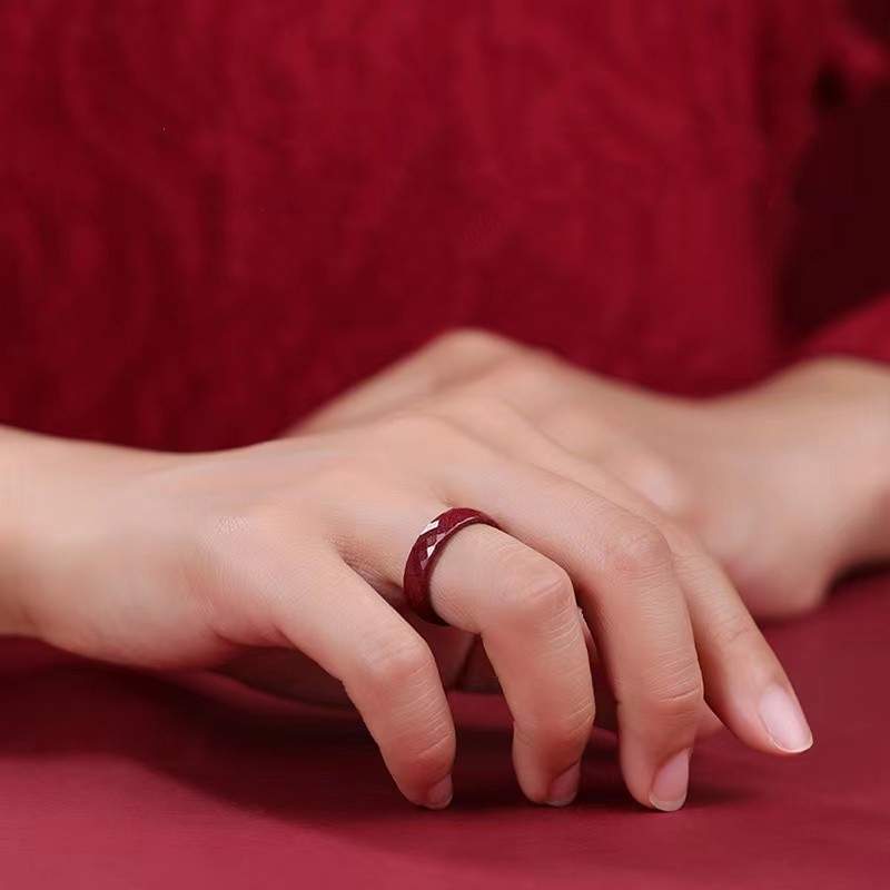 Natural Authentic Cinnabar Ring For Women - CJdropshipping