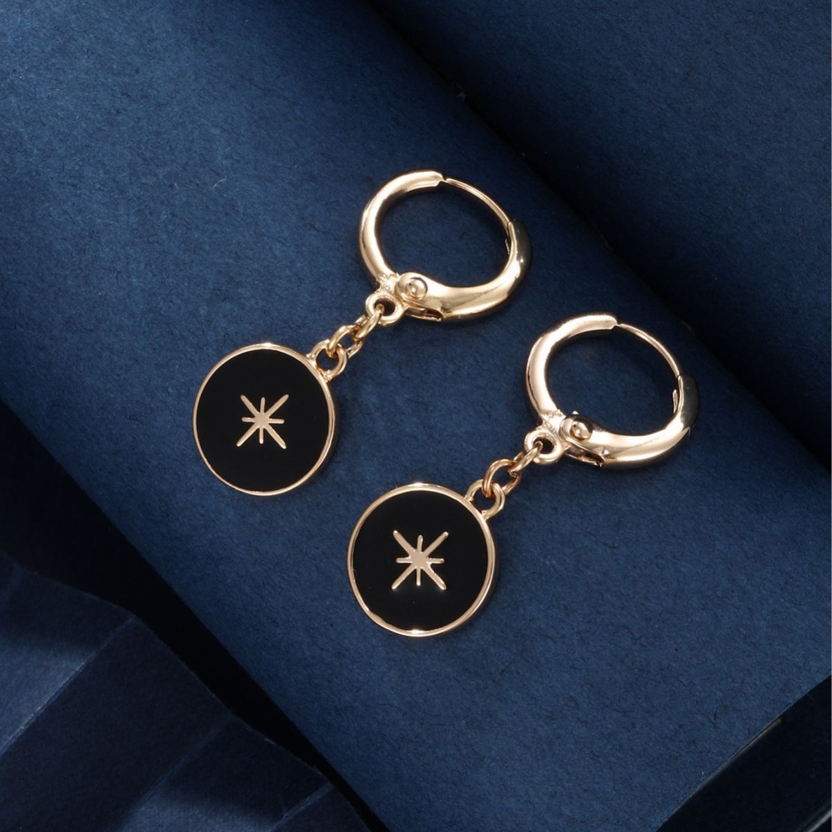 Eight Awn Star Drip Glazed Cold Style High-grade Earrings - CJdropshipping