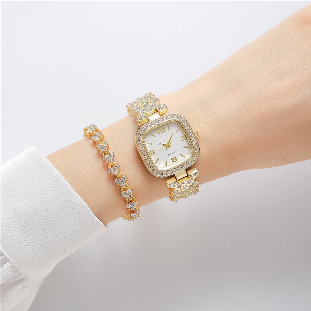 Small Square Watch Diamond Women's Bracelet Luxury Fashion Gift Box ...