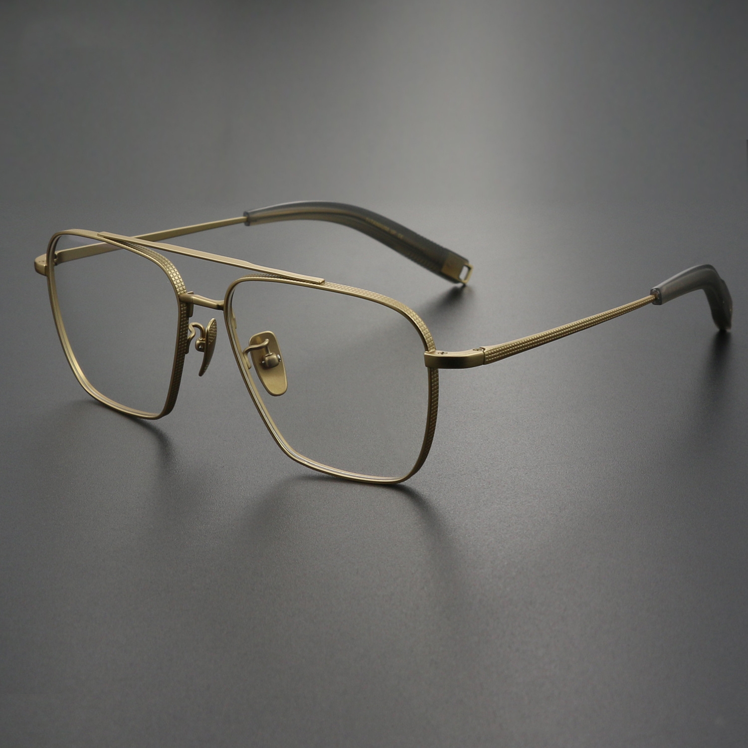 Double Mid Beam Pure Titanium Retro Irregular Myopia Glasses Rim ...
