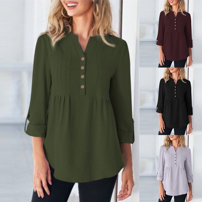 Women's Fashion Casual Solid Color Shirt - CJdropshipping