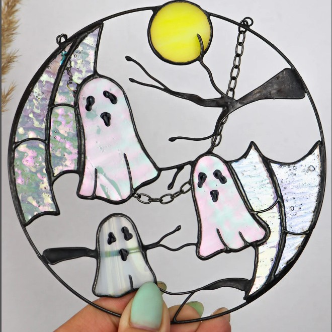 Gothic Horror Home Decoration Halloween Ghost Window Wall Hanging ...
